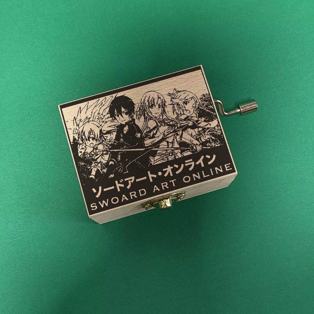 Sword Art Online SAO Swordland Kirito Music Box Hand Cranked, Wooden ...