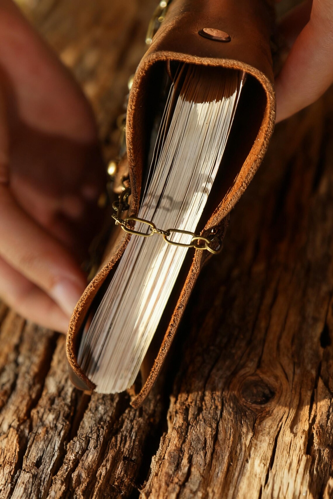 Personalized Leather Magic Book, Vintage Chain Notebook Set, Magical ...