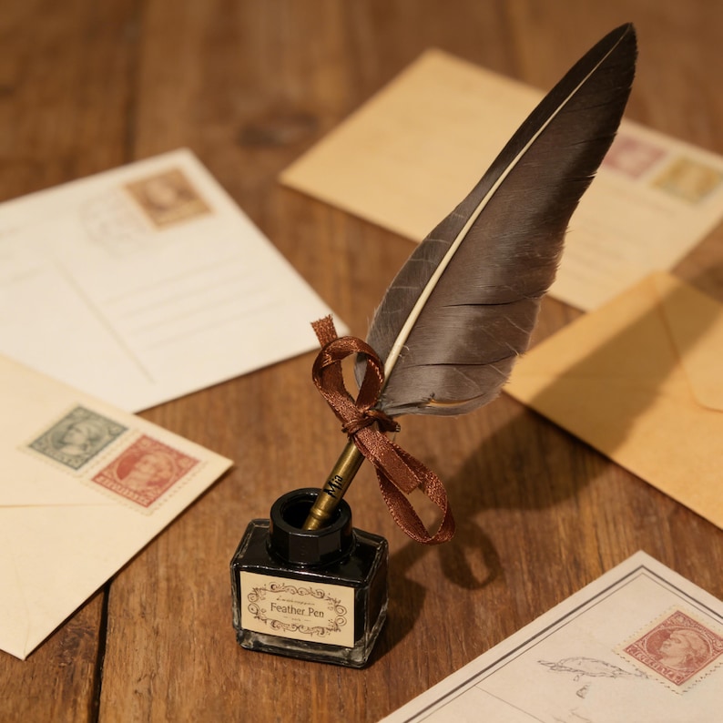 Custom Quill Pen Set, Vintage Quill Pen, Personalized Handwriting ...