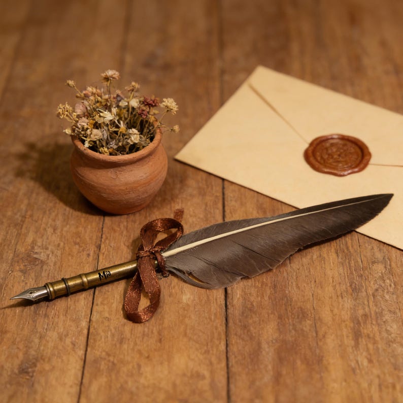 Custom Quill Pen Set, Vintage Quill Pen, Personalized Handwriting ...