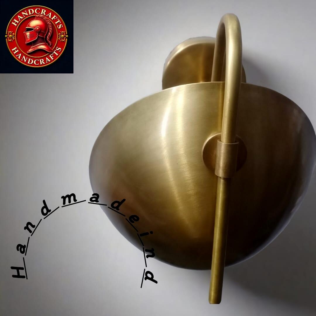 Buy Brass Curved Disk Wall Sconce: Mid-century Modern Light Fixture ...