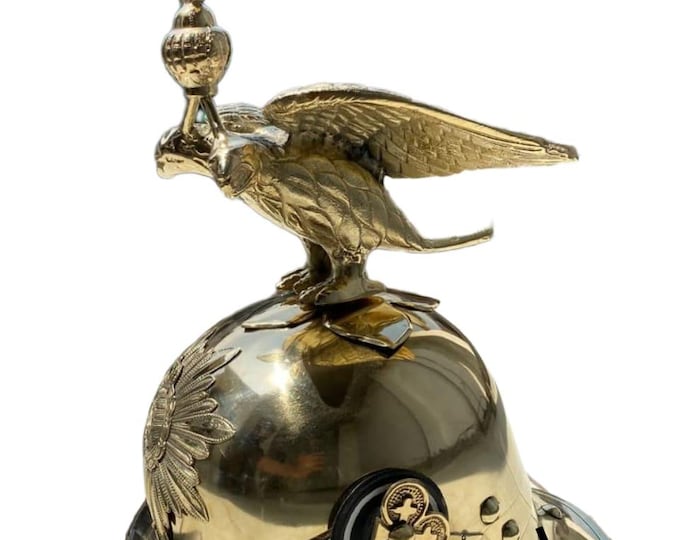 Elmo Pickelhaube in ottone fatto a mano con aquila prussiana – Replica ...