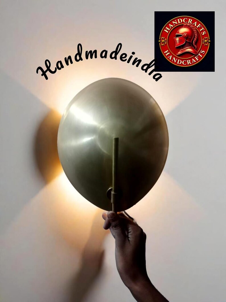 Buy Brass Curved Disk Wall Sconce: Mid-century Modern Light Fixture ...