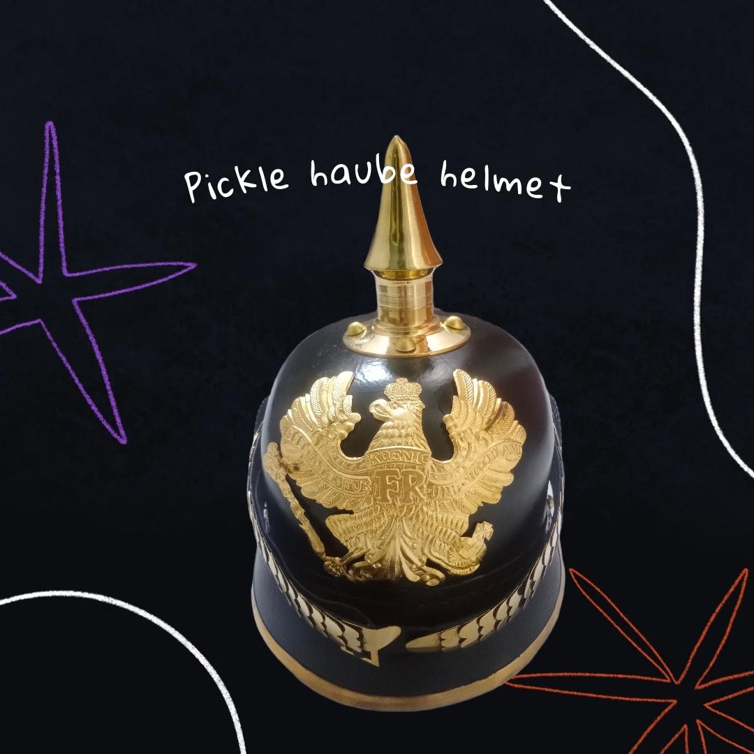 Buy Armor Helmet German Pickle Haube Brass and Leather Spiked ...