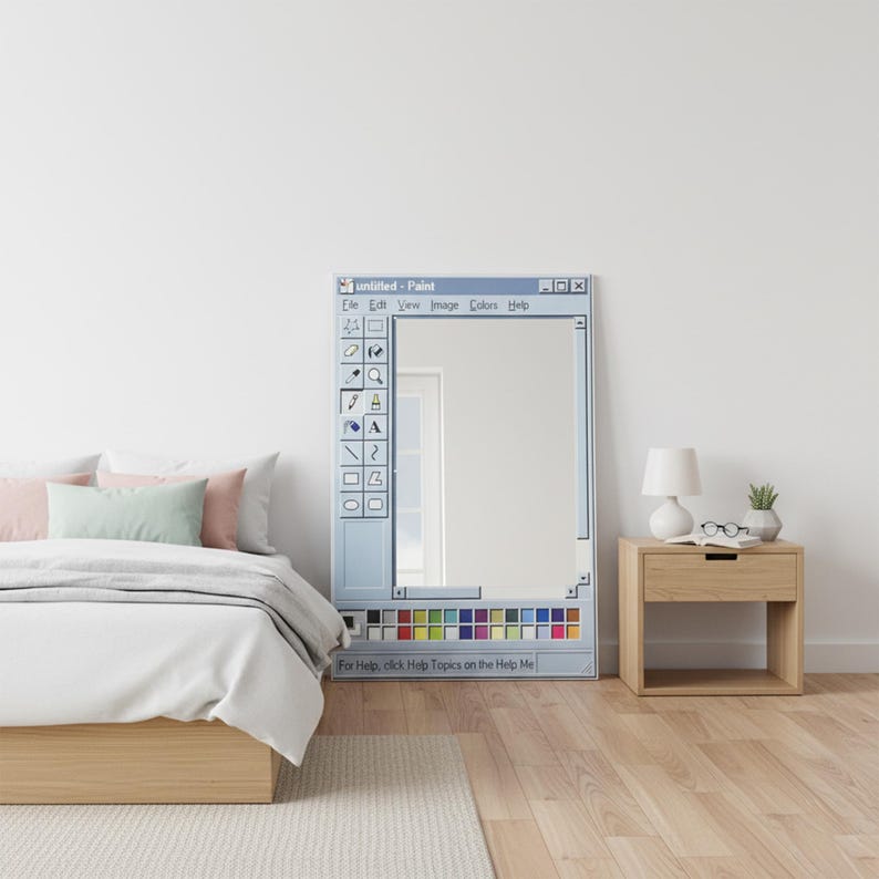 Retro MS Paint Inspired Mirror, Windows Pixel Art Aesthetic Wall Decor ...