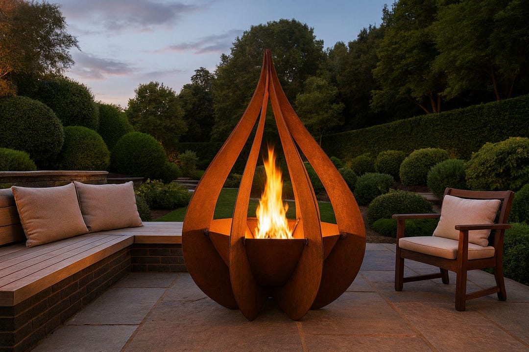 Elegantes Feuerschale Fur Terrasse Fotos