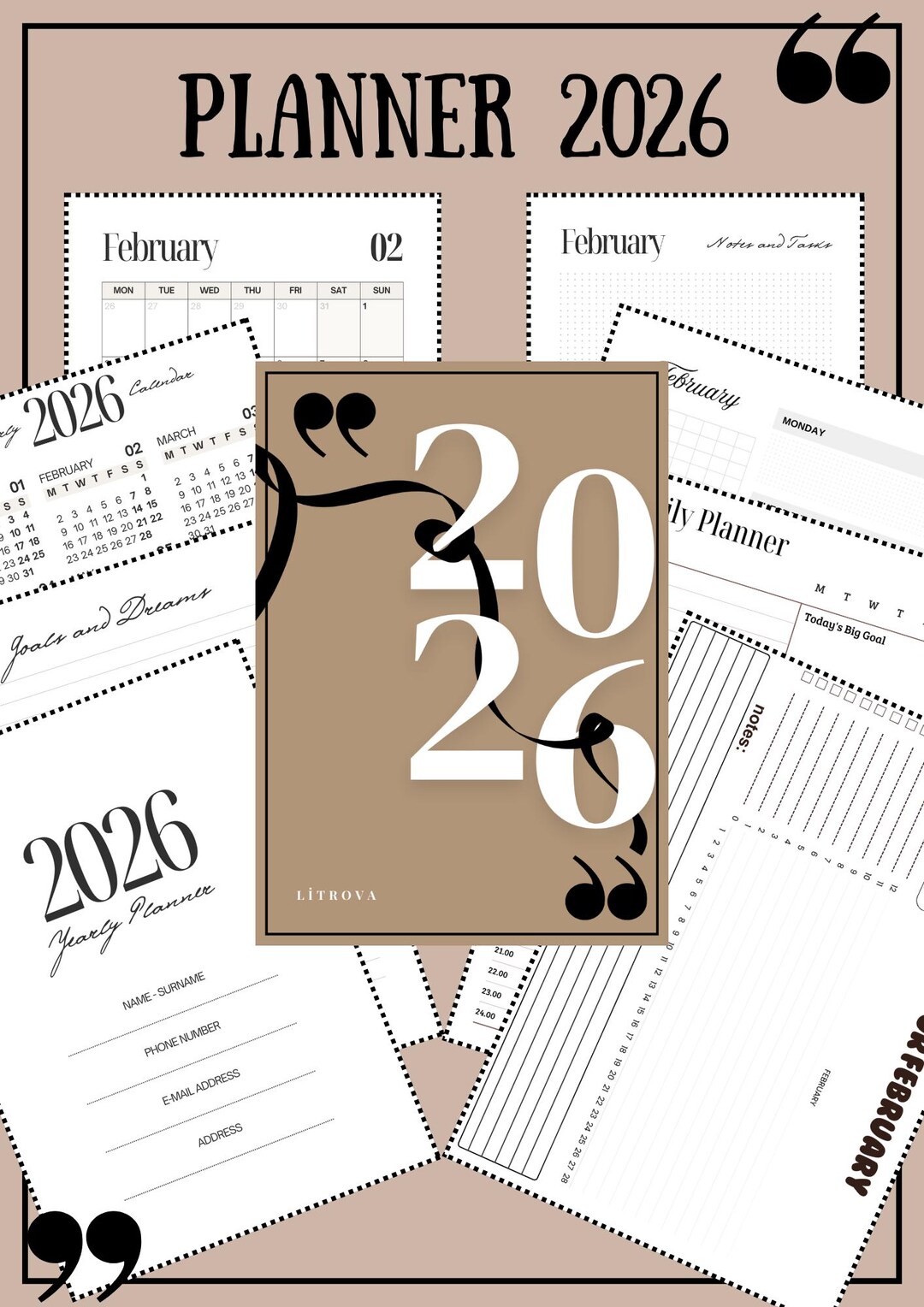 Planner 2026: Yearly, Monthly, Weekly, Daily + Line Chart - Etsy Australia