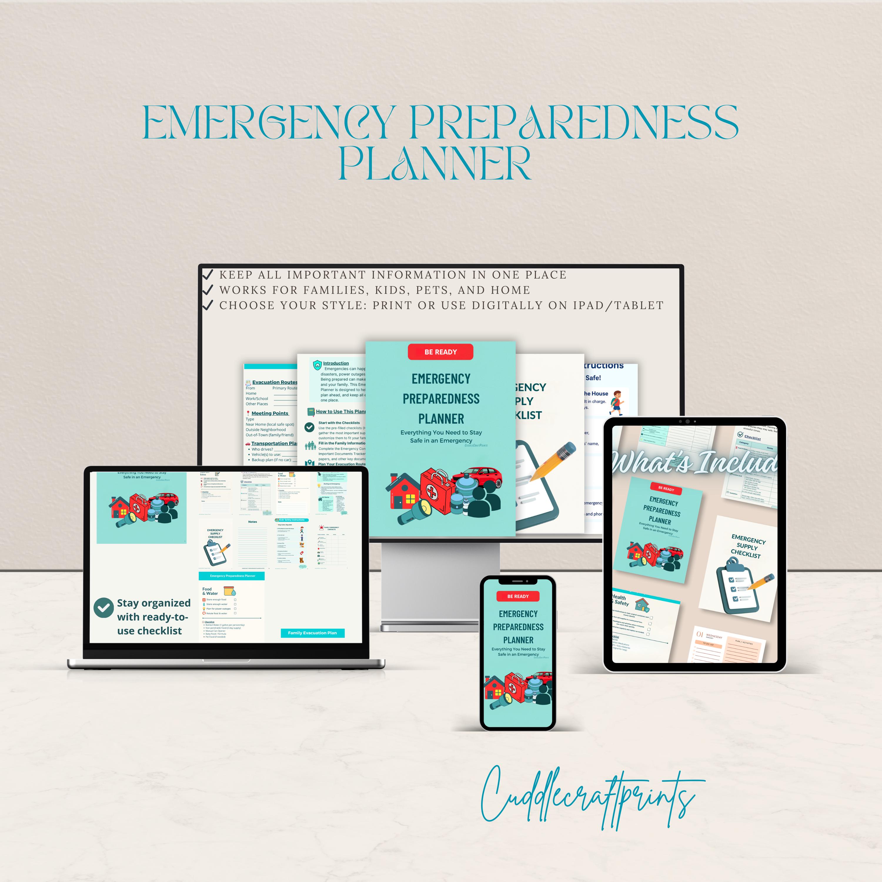 Printable & Fillable Emergency Preparedness Planner PDF – Family ...