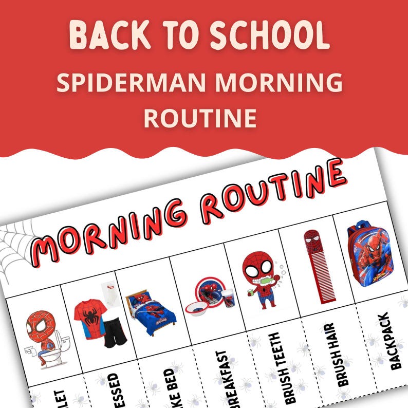 Superhero Morning Routine Chart: Visual Schedule for Kids (PDF ...