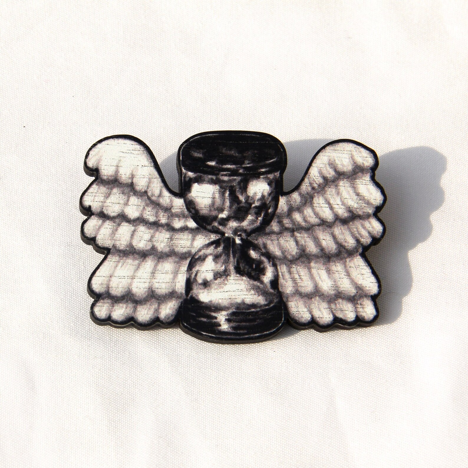 Gothic Brooch Winged Hourglass Pin Memento Mori Jewellery - Etsy