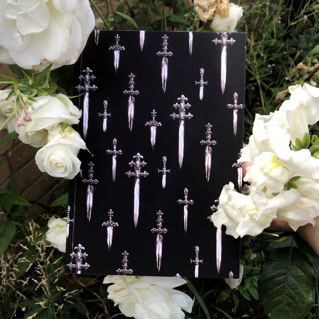 Gothic Notebook Swords Print, Black & White, A5 Ruled, Witchy - Etsy