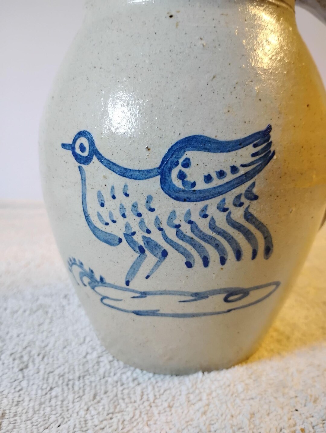 Vintage Decorated Pitcher With Bird Design - Etsy