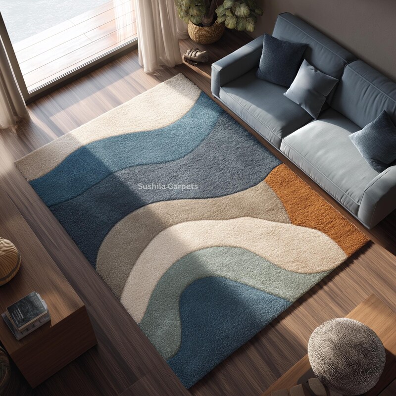 Rust Sculpted Area Rug - Etsy UK