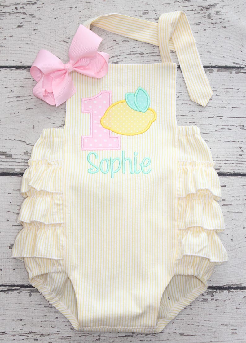 Monogrammed Lemon First Birthday Bubble: Custom Yellow Ruffle Bubble - Etsy