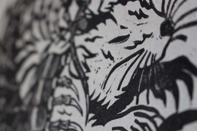Linocut Centipede – Black and White Animal Print – Hand-printed ...