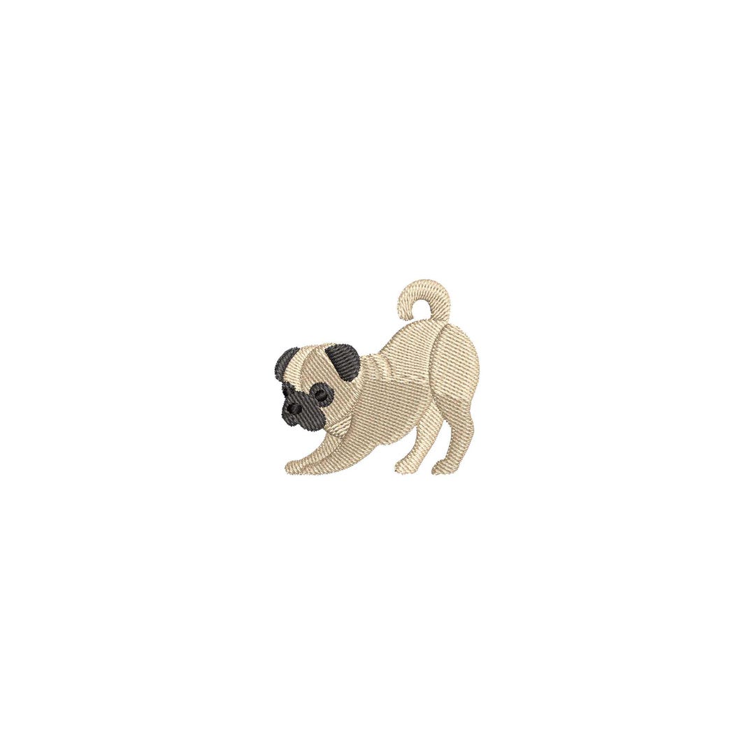 Mini Pug Embroidery Design, Dog Machine Embroidery Designs, Dog ...