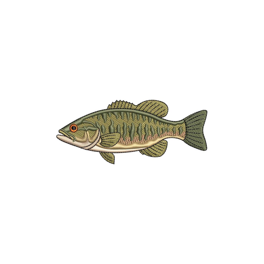Largemouth Bass Fish Embroidery Design, Fishing Machine Embroidery ...