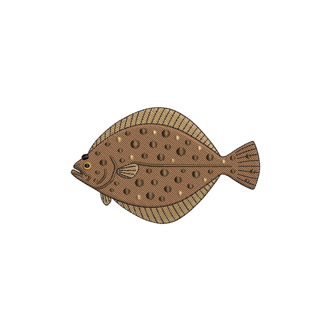 Flounder Fish Embroidery Design, Fishing Machine Embroidery File ...