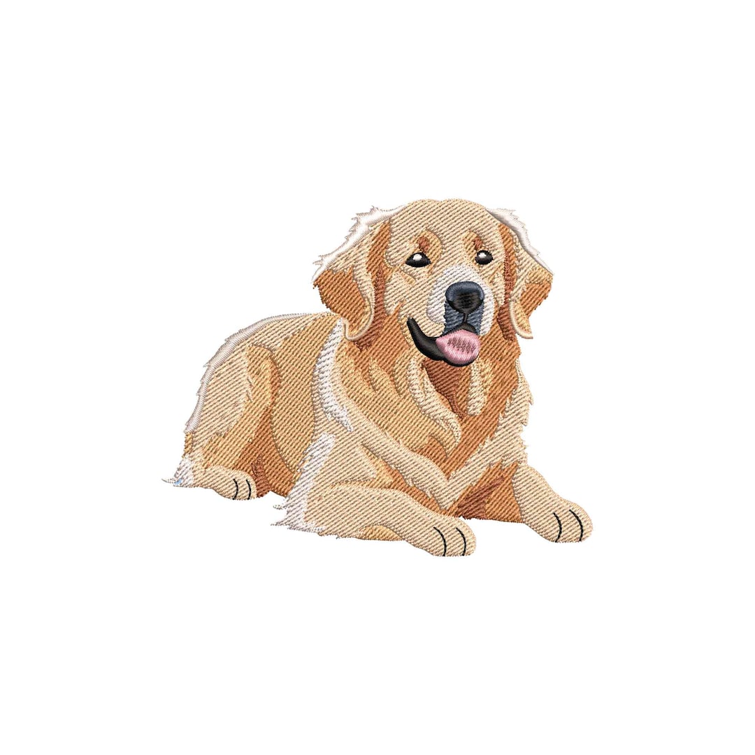 Golden Retriever Embroidery Design, Dog Machine Embroidery Designs, Dog ...