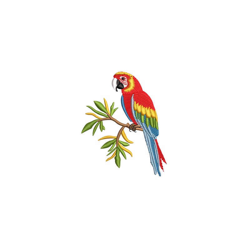 Mini Realistic Parrot Embroidery Design, Tropic Bird Machine Embroidery ...