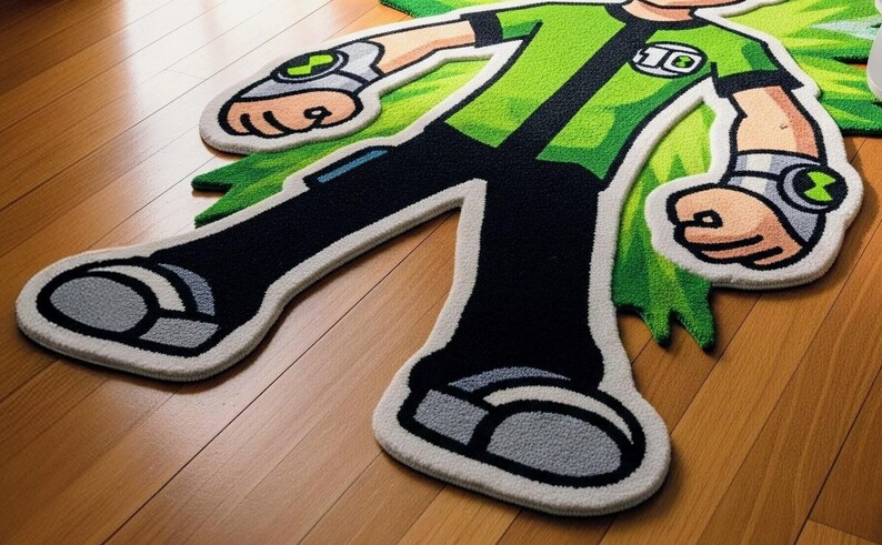 6x9hand-tufted Ben 10 Wool Rug: Kids Room Decor, Superhero Carpet Gift ...