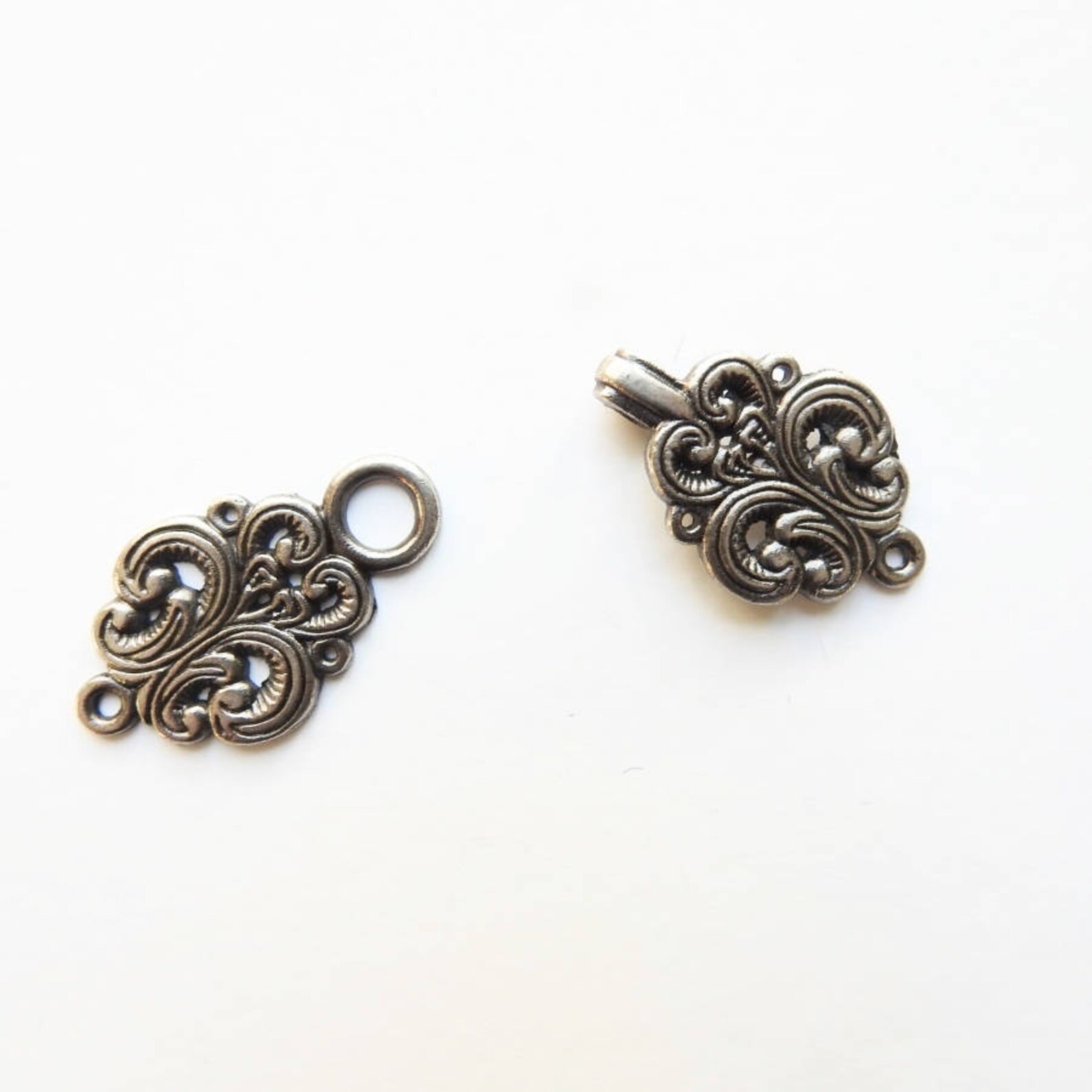 Norwegian Sweater Clasps ONE SET Sew on / Antiqued Silver - Etsy
