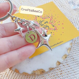Custom Initial Starring Star Keyring - Key Chain Key Ring Gift Idea ...