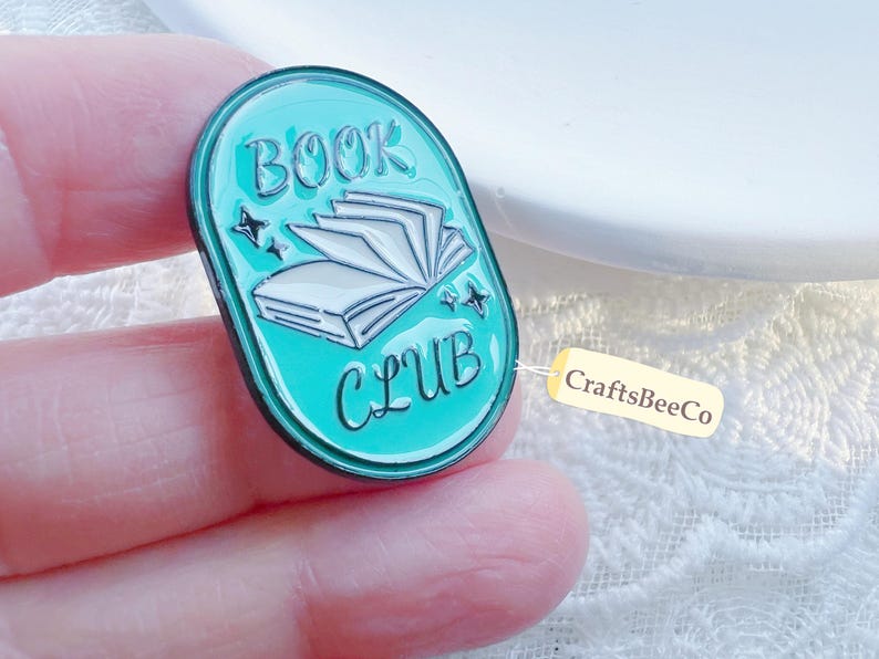Book Club Pin - Encourage Enamel Badge -inspiration Cute Bookworm ...