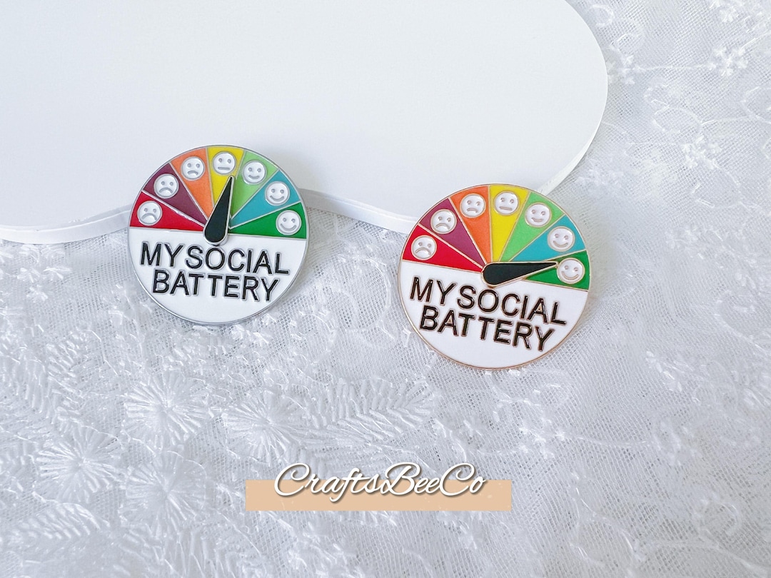 My Social Battery Pin Brooch - Inspiration Enamel Pins Cute Humor ...