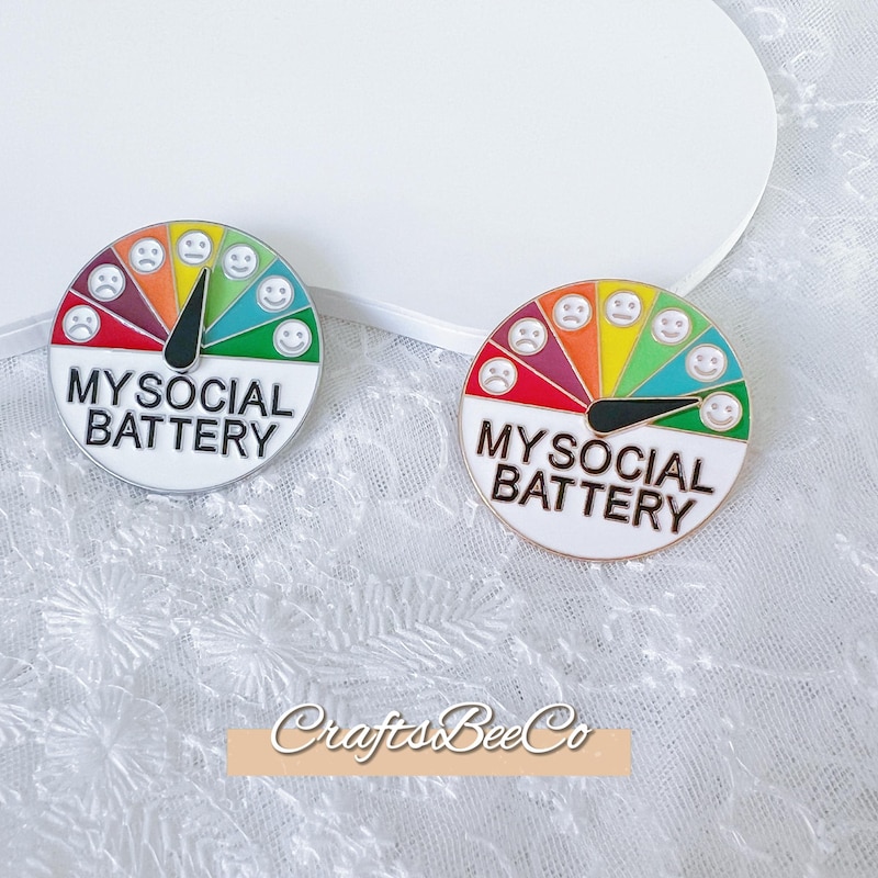 Social Battery Pin - Etsy