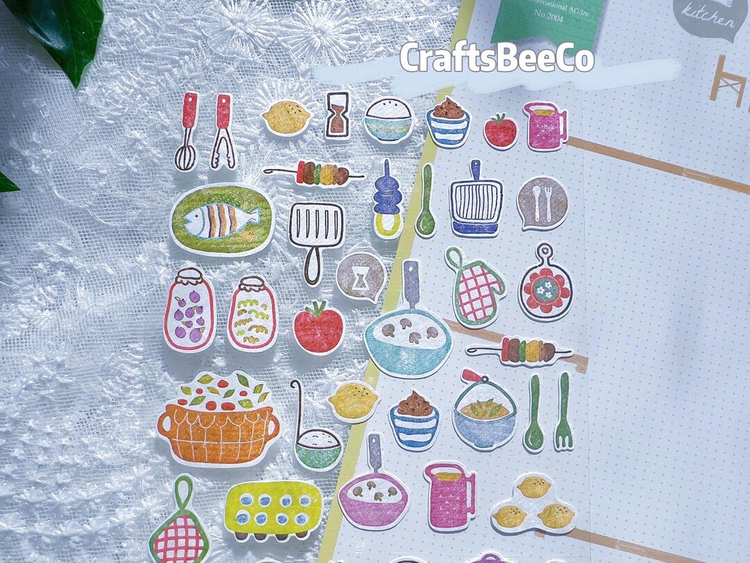 Kawaii Kitchen Stuff Sticker - Cute Daily Food Sticker - Adorable ...
