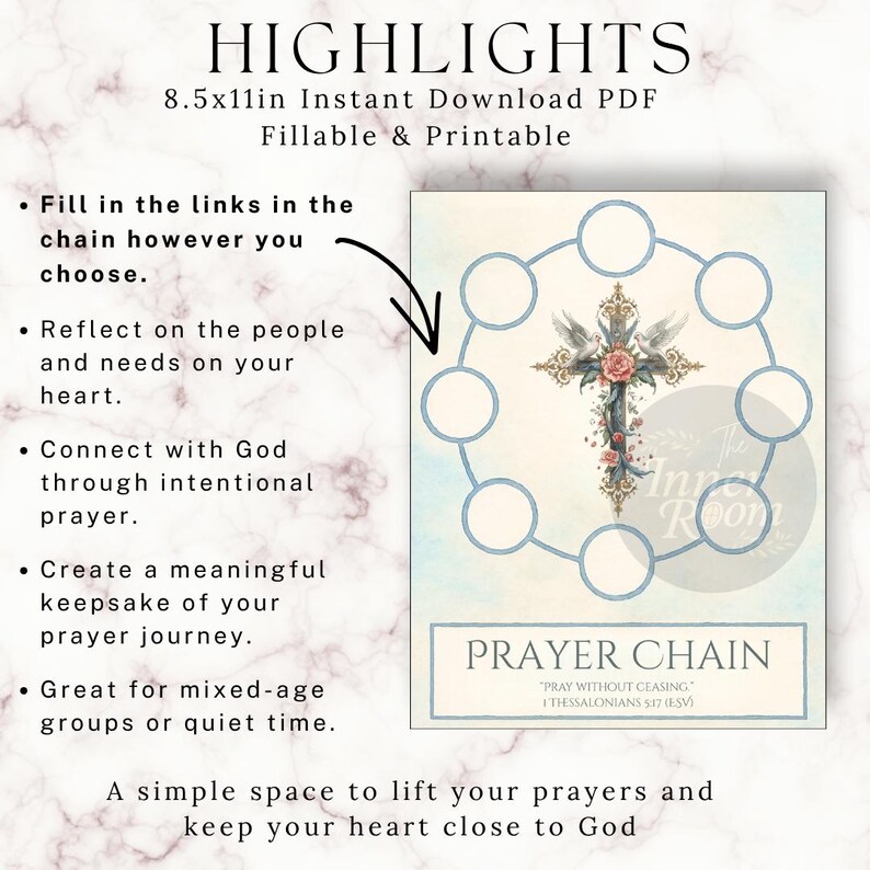 Prayer Chain Printable – Faith-based Tracker and Worksheet | Christian ...