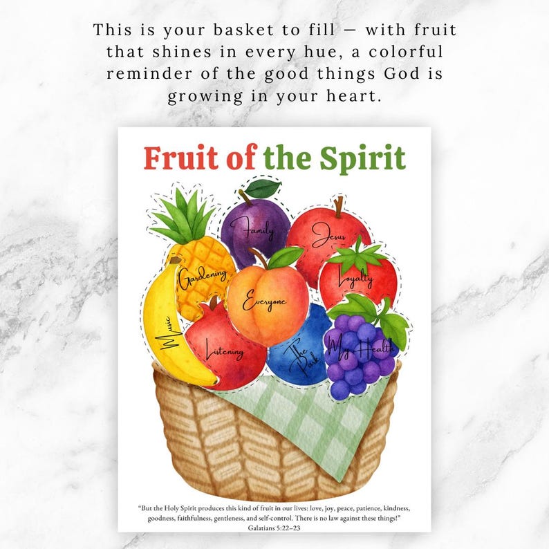 Fruit of the Spirit Activity Printable | Christian Kids Craft | Bible ...