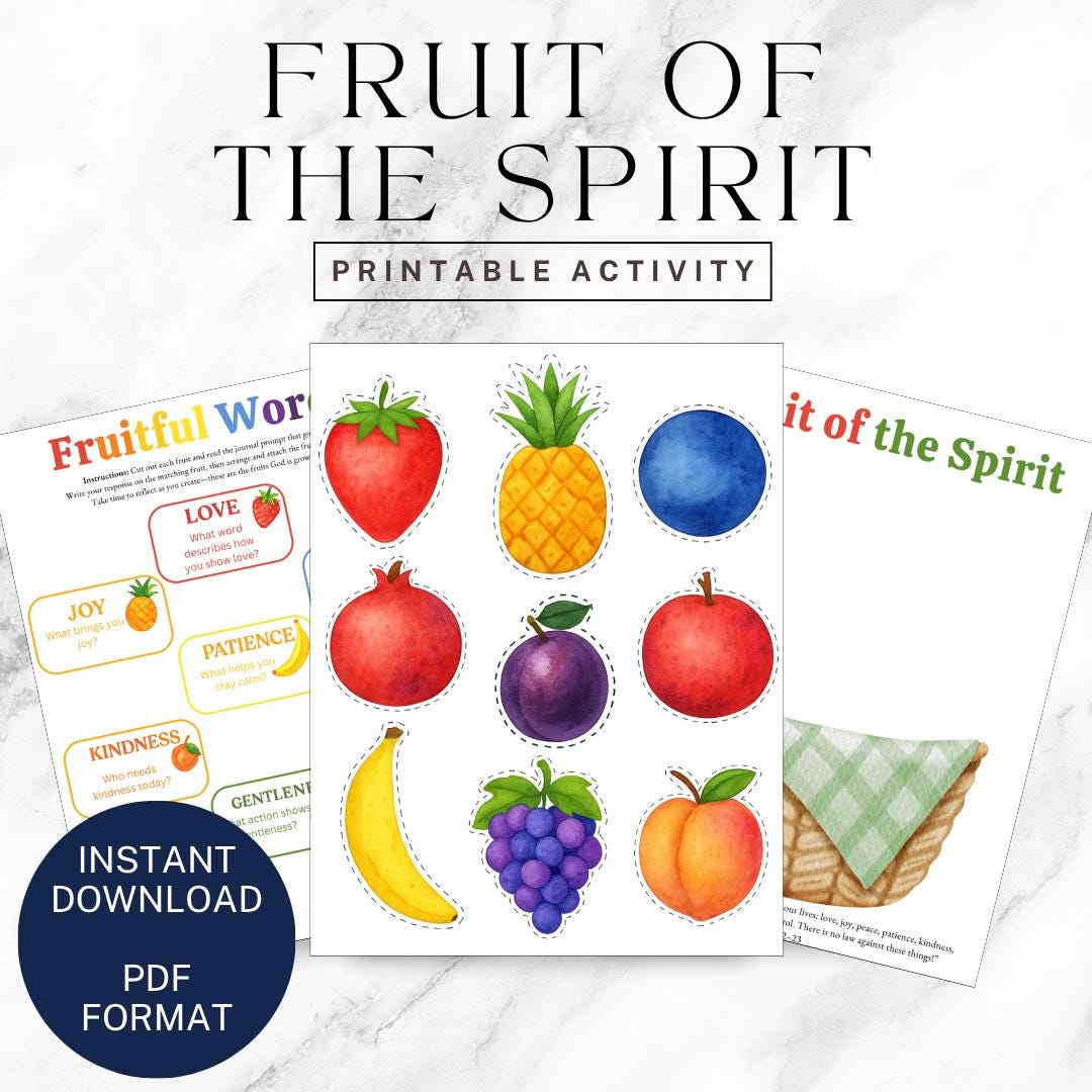 Fruit of the Spirit Activity Printable | Christian Kids Craft | Bible ...