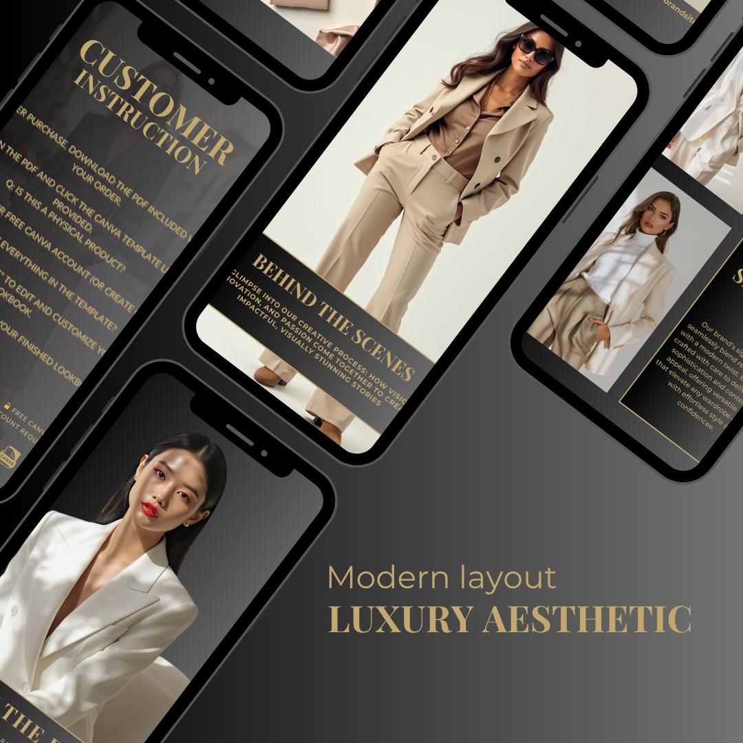 Elegant Fashion Lookbook Template – Neutral Canva Design-digital ...