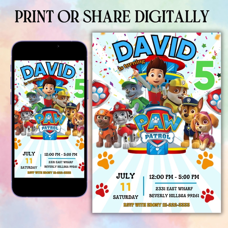 Editable Birthday Invitation Template, Printable Birthday Party ...