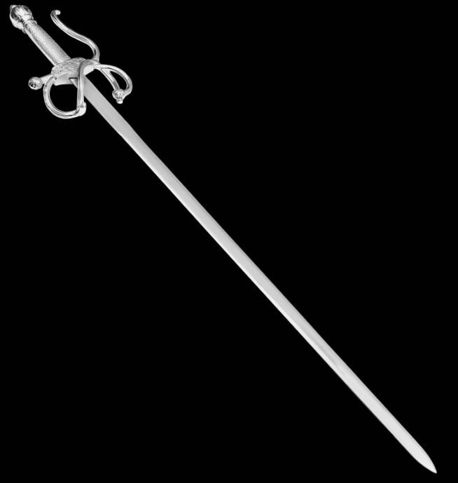 Hand-forged Medieval Rapier Sword: Decorative Steel Blade & Leather ...