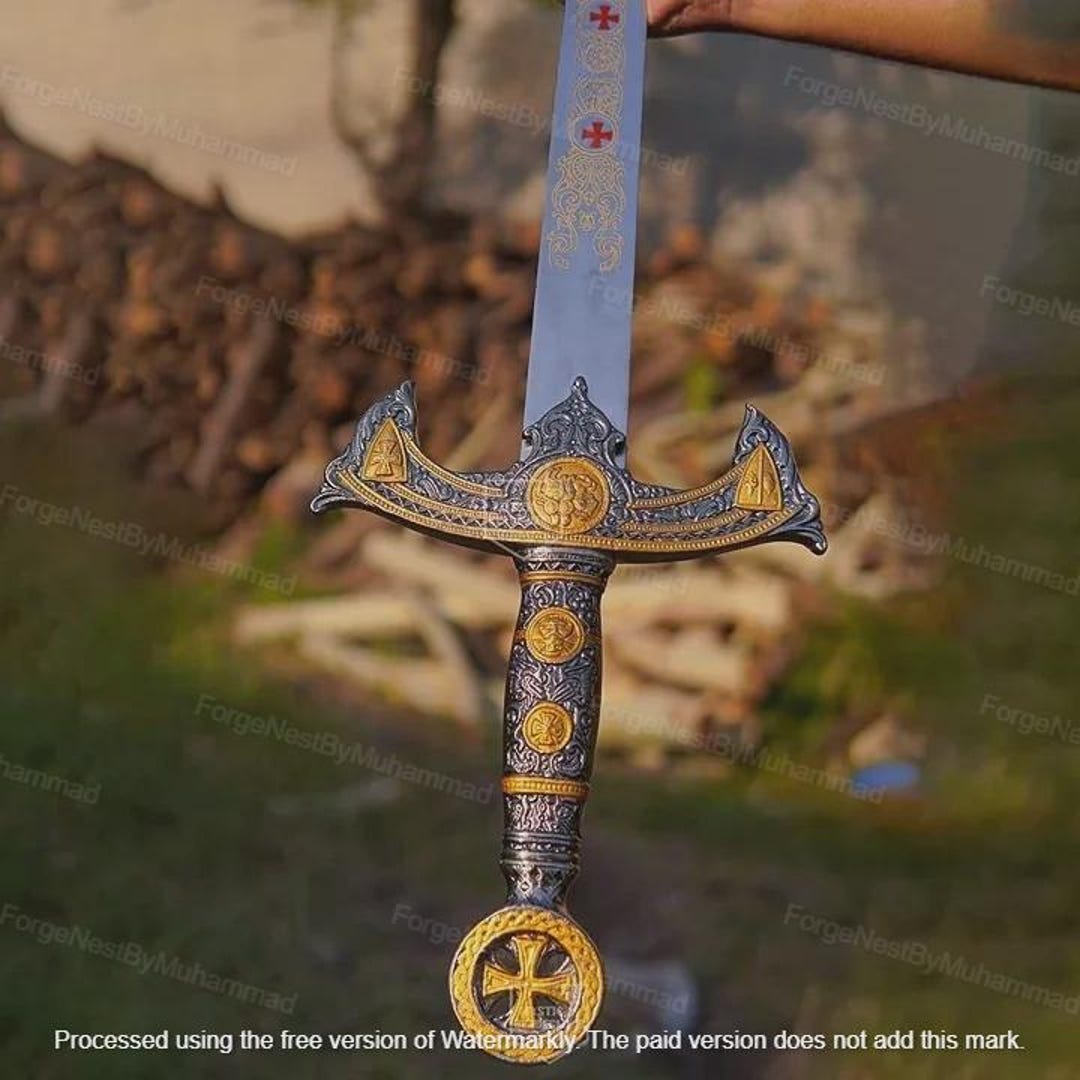 Handmade Knights Templar Sword Stainless Steel, Unique Crusader Sword ...