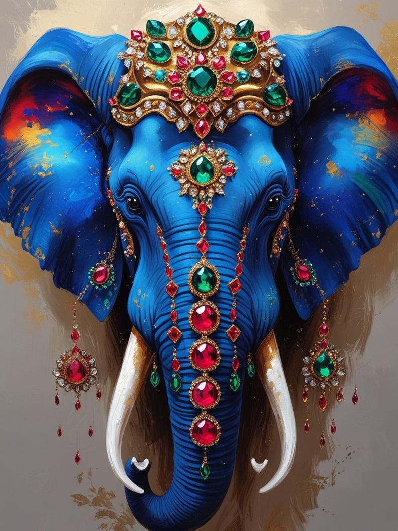 Elephant Face Print: Boho Wildlife Zen Art (digital Download) - Etsy