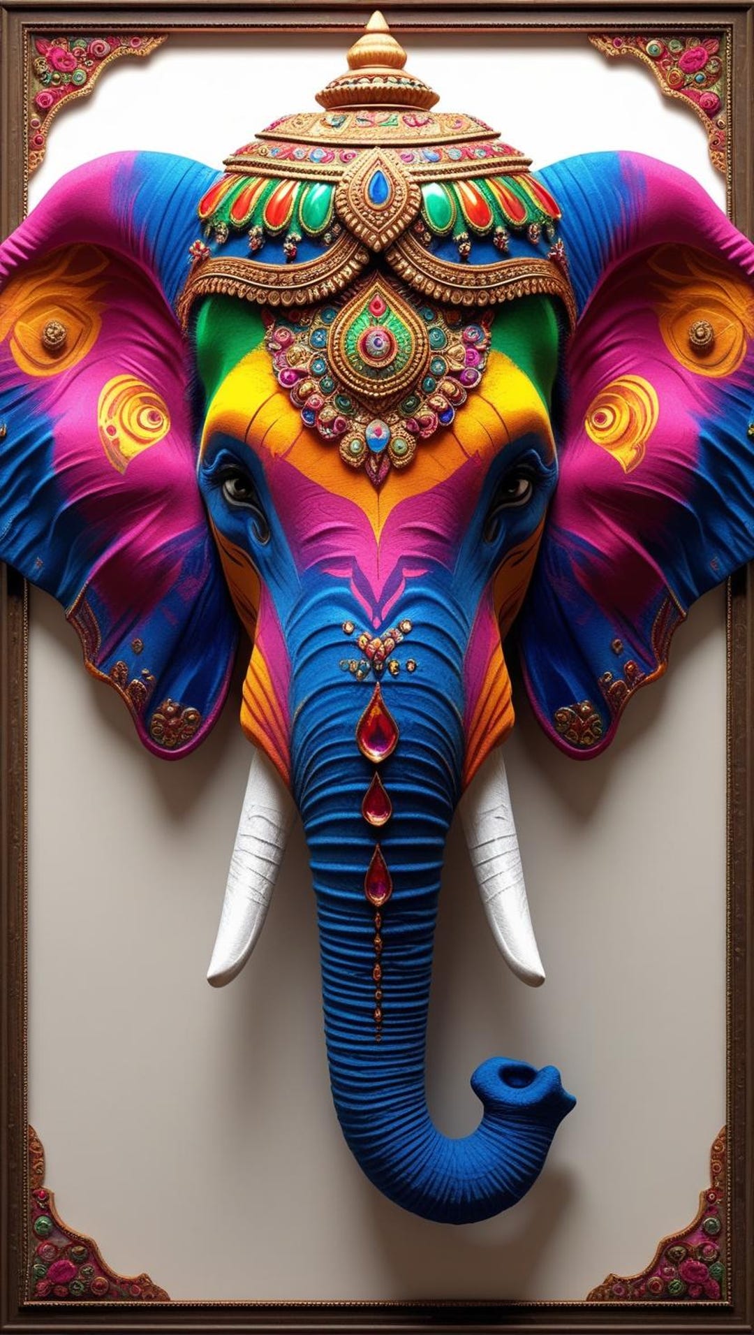 Elephant Face Print: Boho Wildlife Zen Art (digital Download) - Etsy
