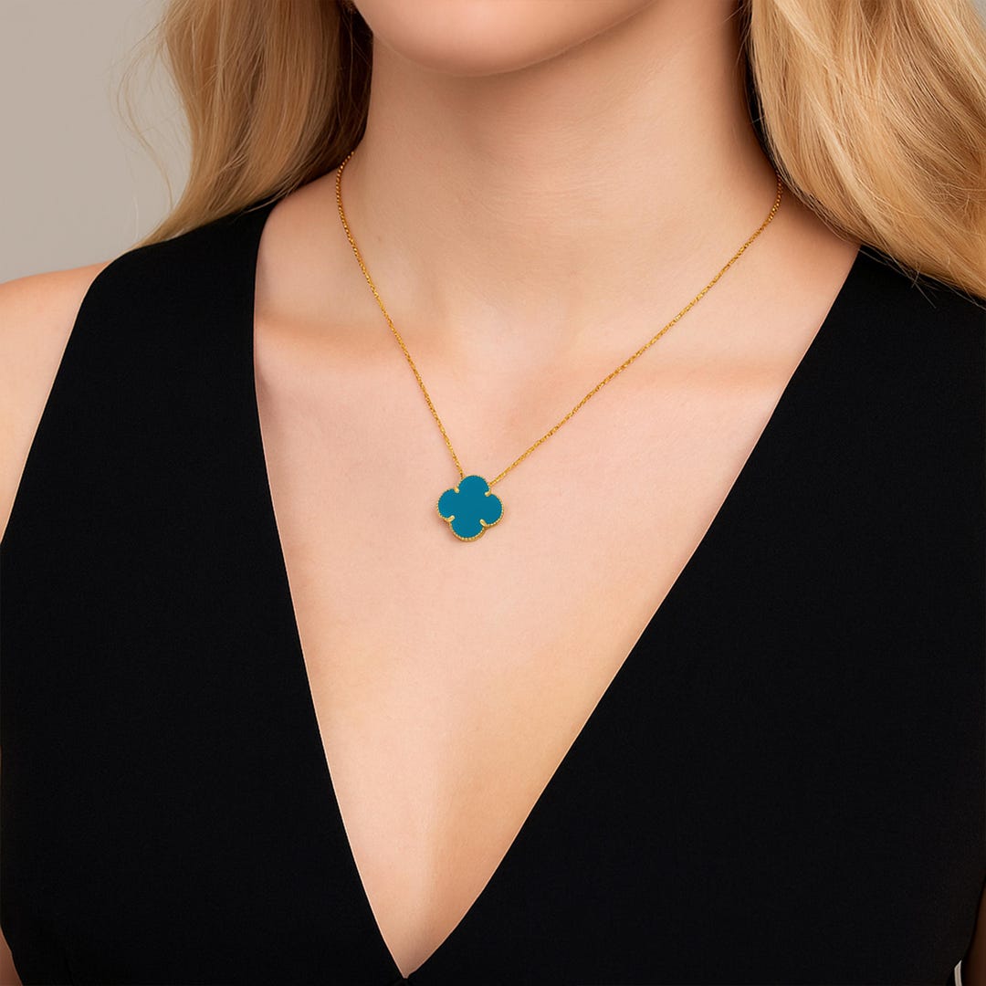 18kt Gold Sleeping Beauty Turquoise Charm Necklaces,natural Turquoise ...