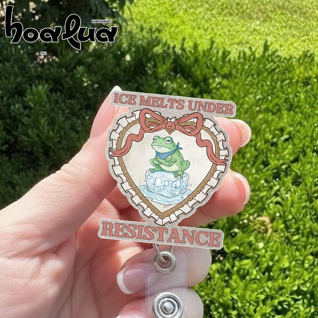Ice Melts Under Resistance Frog Badge Reel – Funny Climate Activist ...