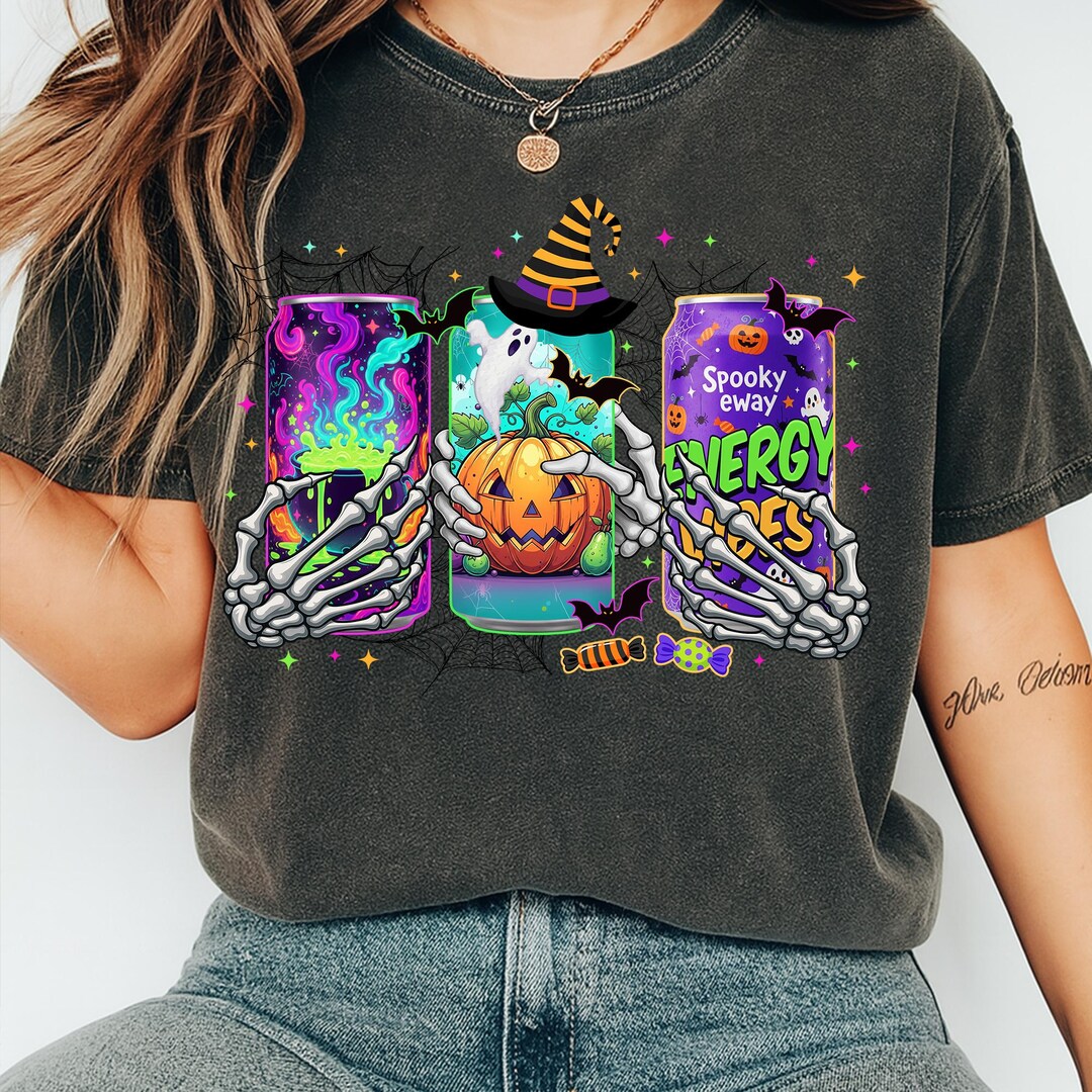 Halloween Energy Drink PNG, Spooky Ghost Pumpkin Soda Can Clipart ...
