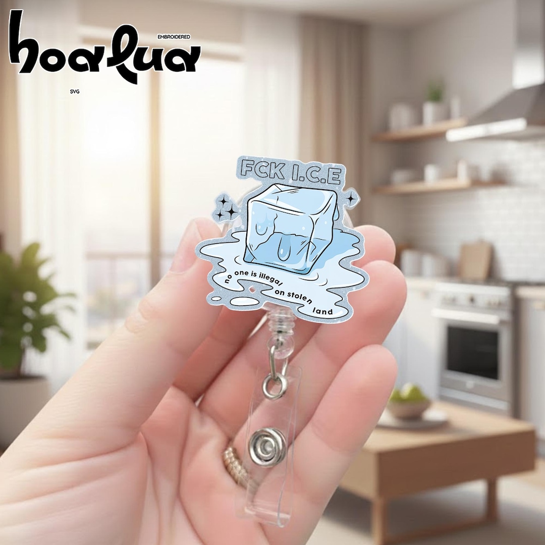 FCK I.C.E Badge Reel, Melting Ice Cube Protest ID Holder, Political ...