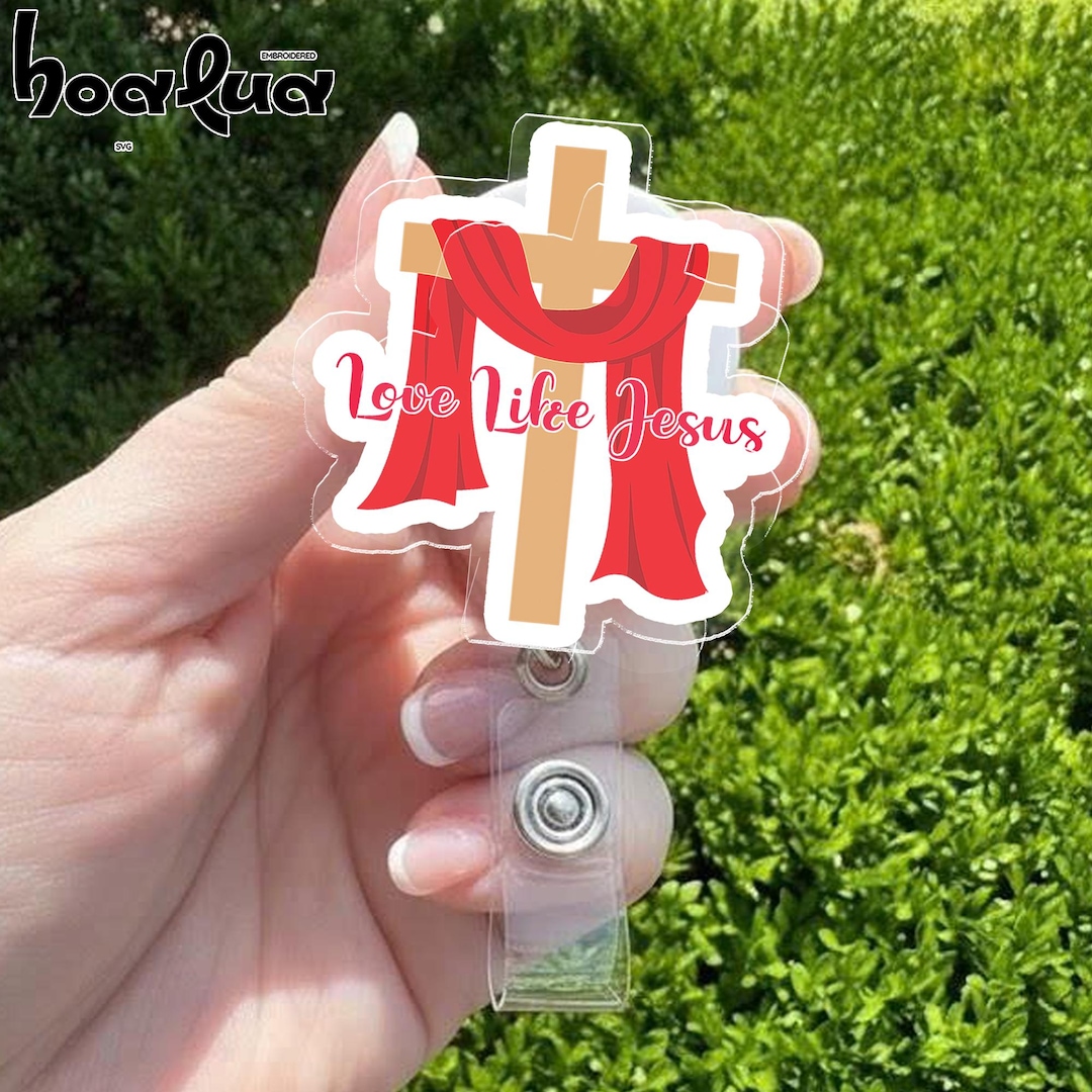 Love Like Jesus Badge Reel, Christian Gift for Nurses Teachers, Faith ...