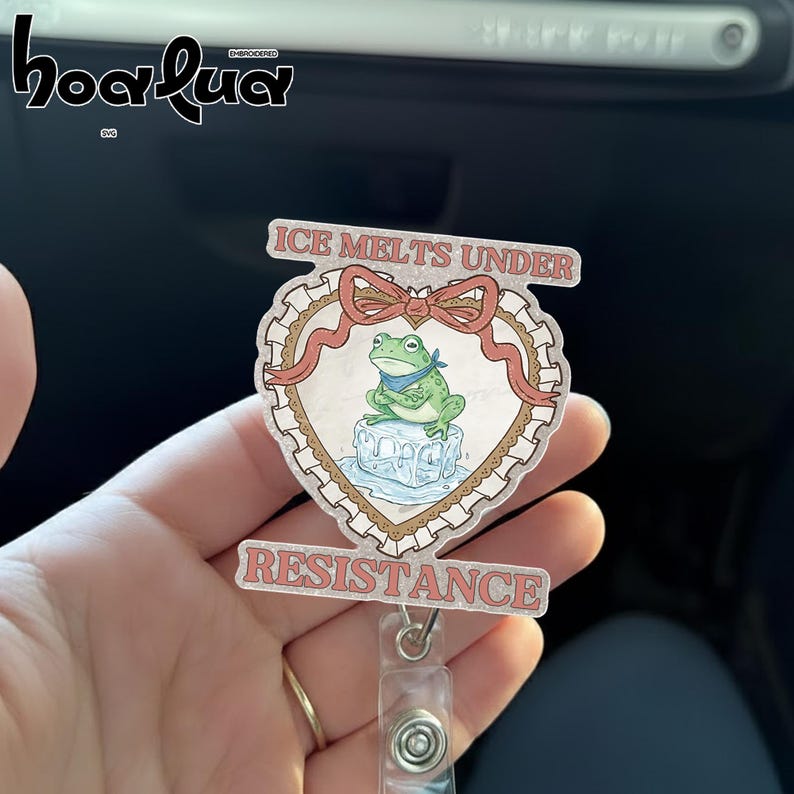 Ice Melts Under Resistance Frog Badge Reel – Funny Climate Activist ...