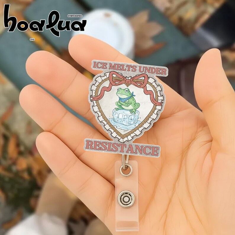 Ice Melts Under Resistance Frog Badge Reel – Funny Climate Activist ...