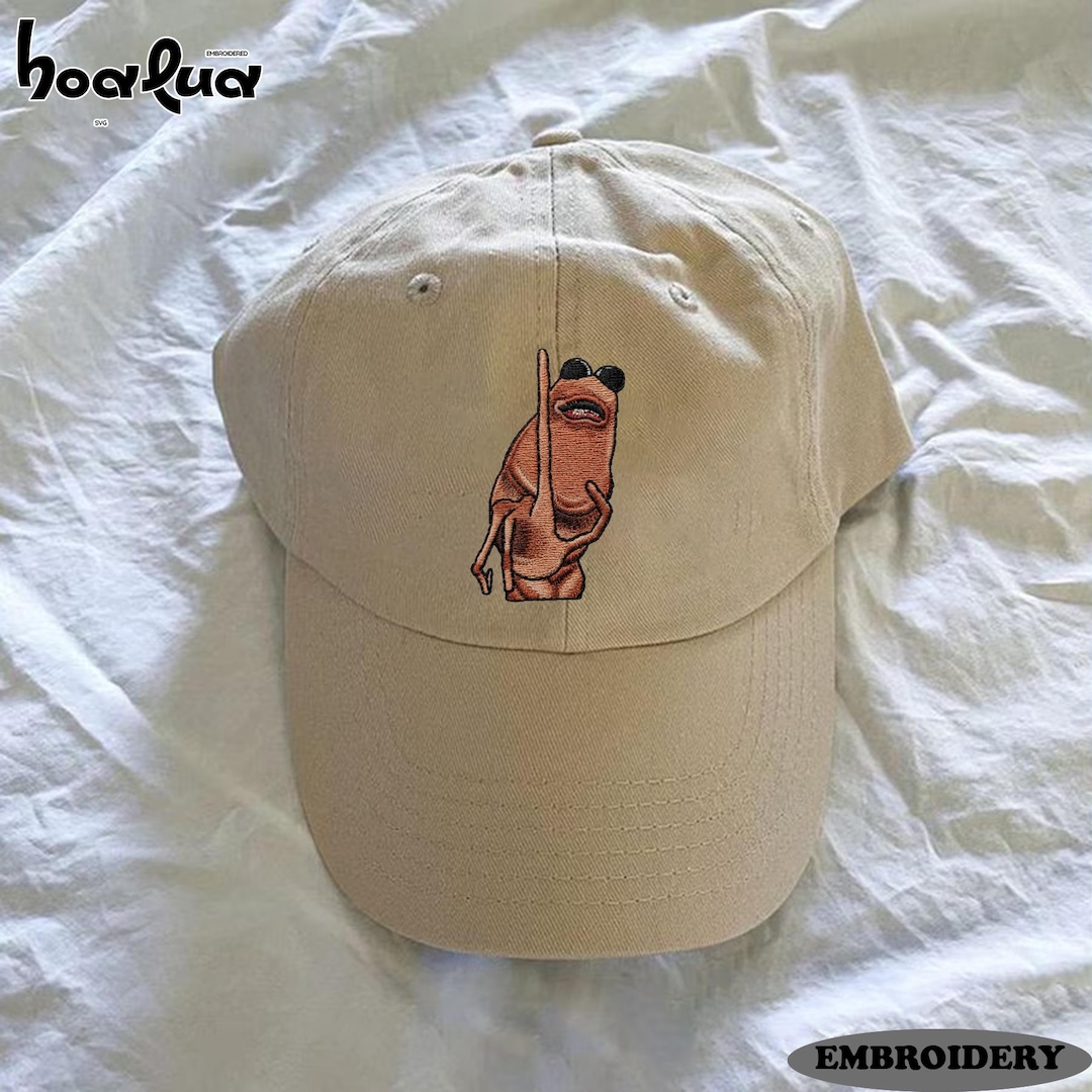 Embroidered Marcus the Worm Hat, Funny Design, Unique Worm Embroidery ...