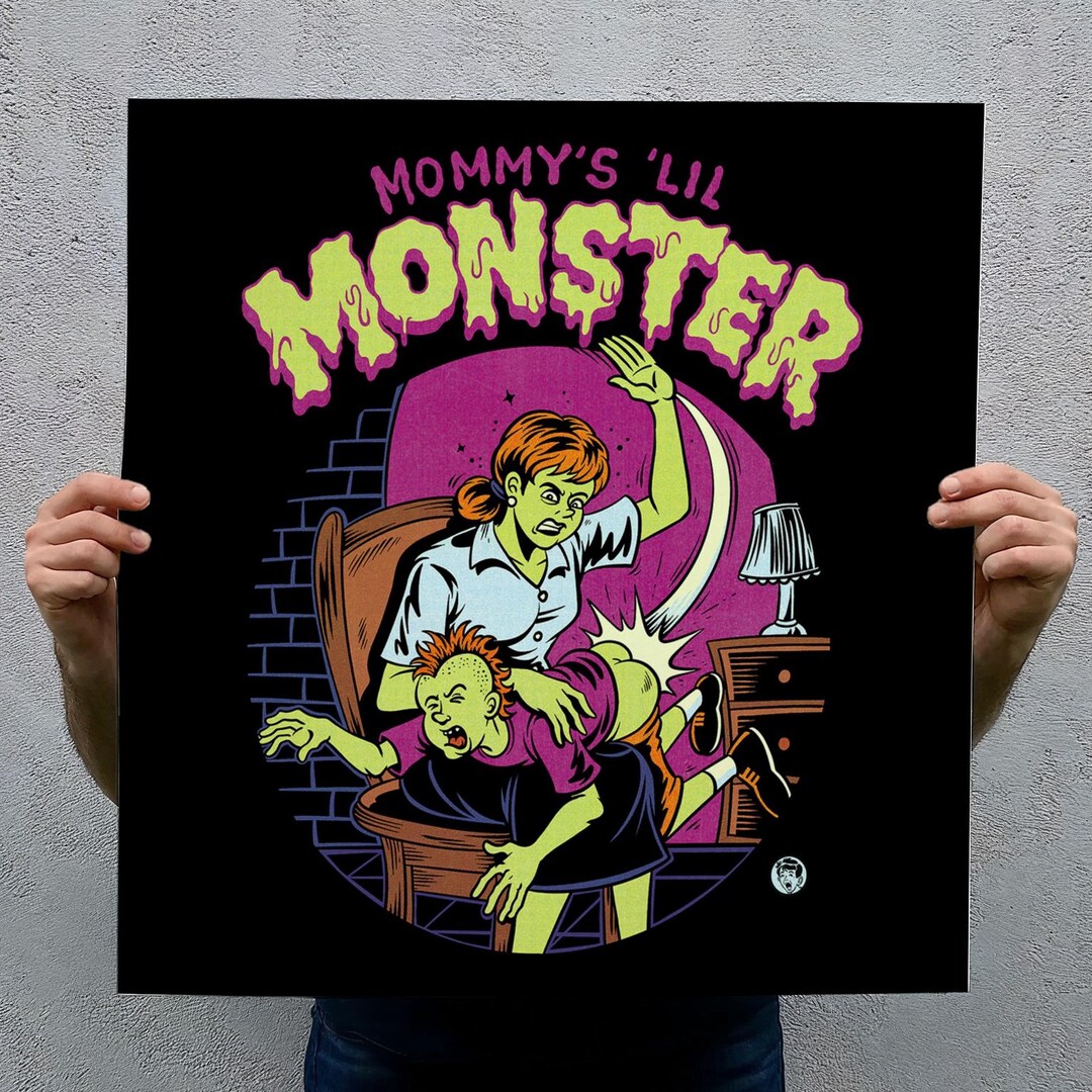 Mommy's Lil Monster – Punk Comic Art Print: Edgy Horror Wall Decor ...