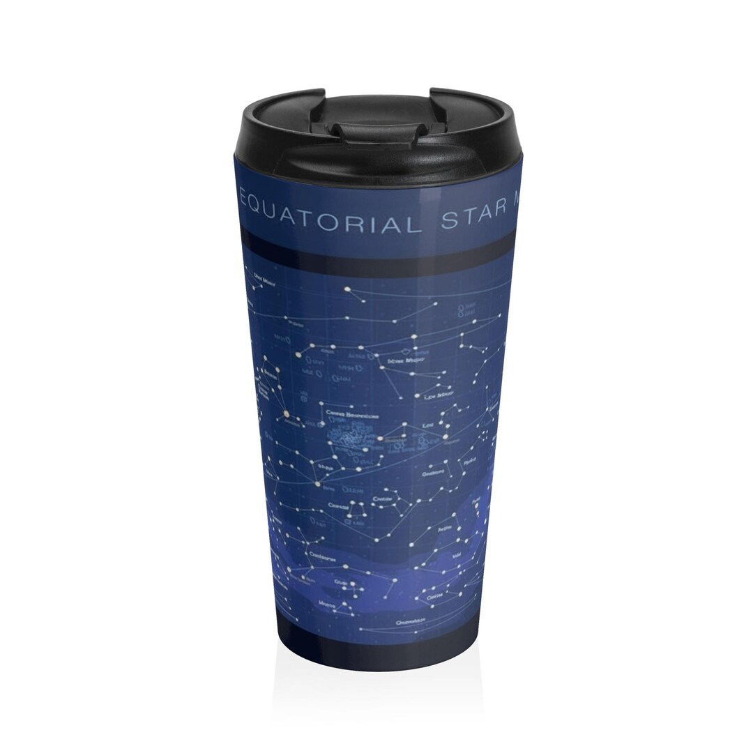 Equatorial Star Map Travel Mug | Constellation Night Sky Stainless ...